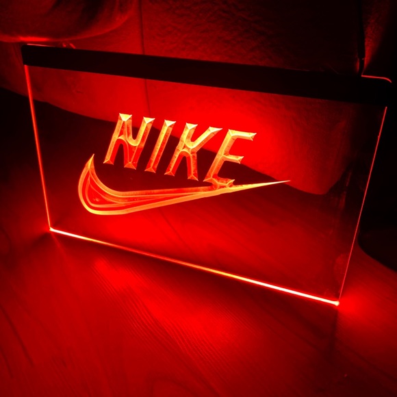 Other | Nike Led Neon Red Light Sign 8x12 | Poshmark